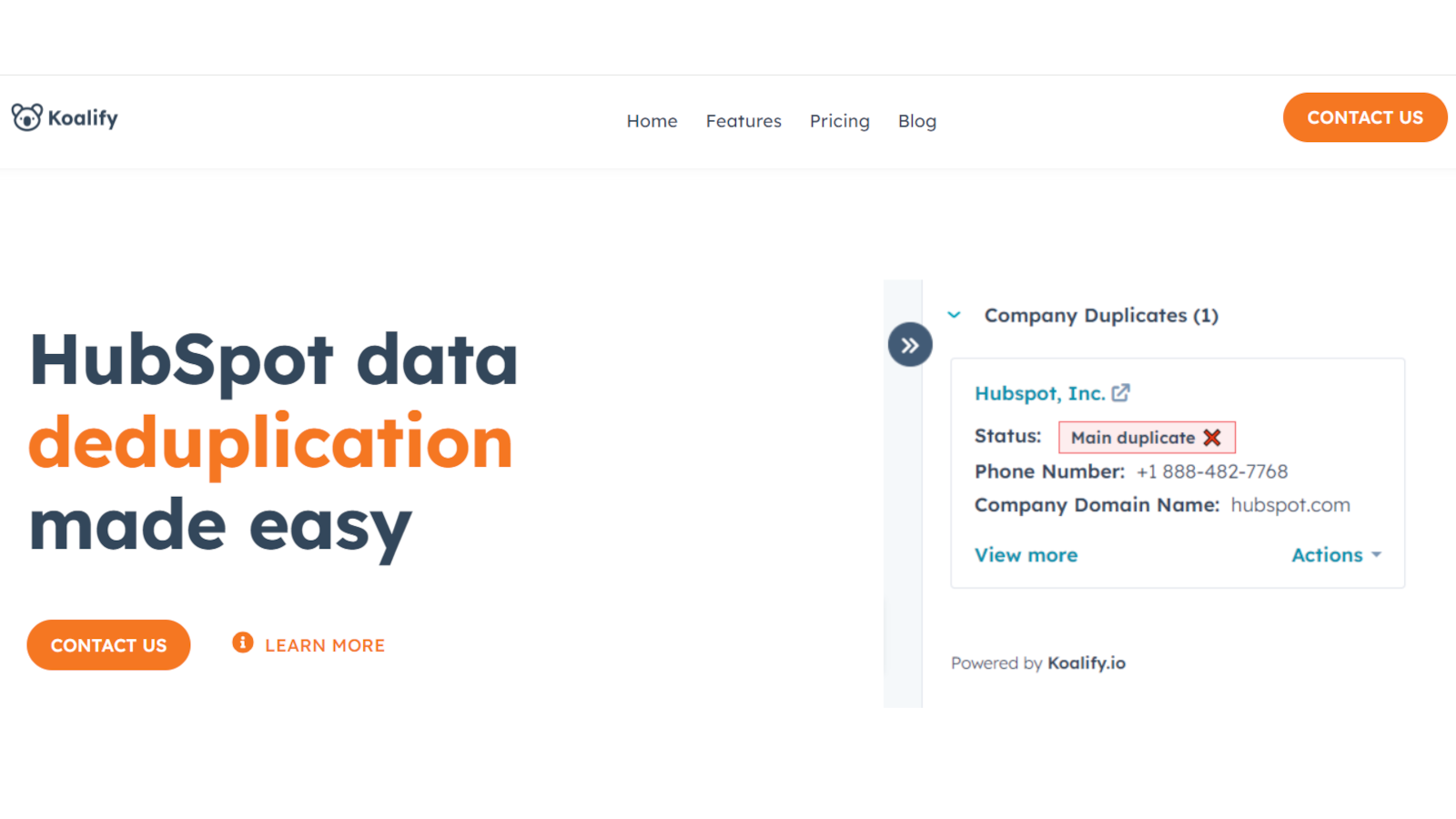 Koalify - Deduplication HubSpot Integration | Forbind dem i dag